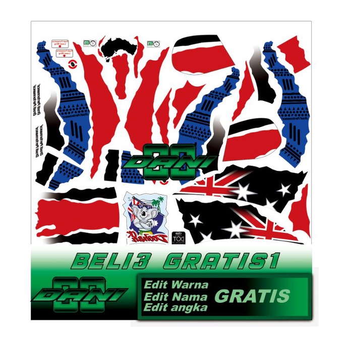 Jual water decal helm motif DOOHAN (BUKAN STIKER) | Shopee Indonesia