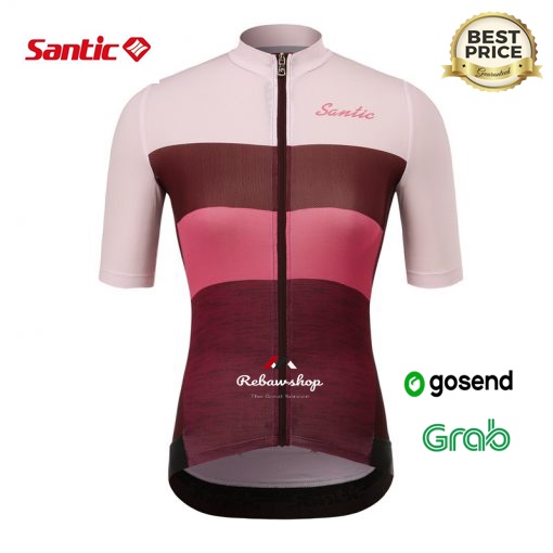 Jual Jersey Santic JS Women Sepeda lengan Pendek Wanita Roadbike MTB Original Polyester Adem ...