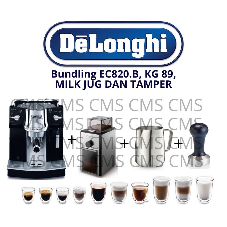 Jual Bundling Delonghi EC 820B + Grinder KG 89 + Milk Jug + Tamper ...