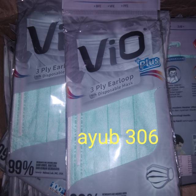 Jual MASKER VIO PLY EARLOOP ( DISPOSABLE MASK ) | Shopee Indonesia