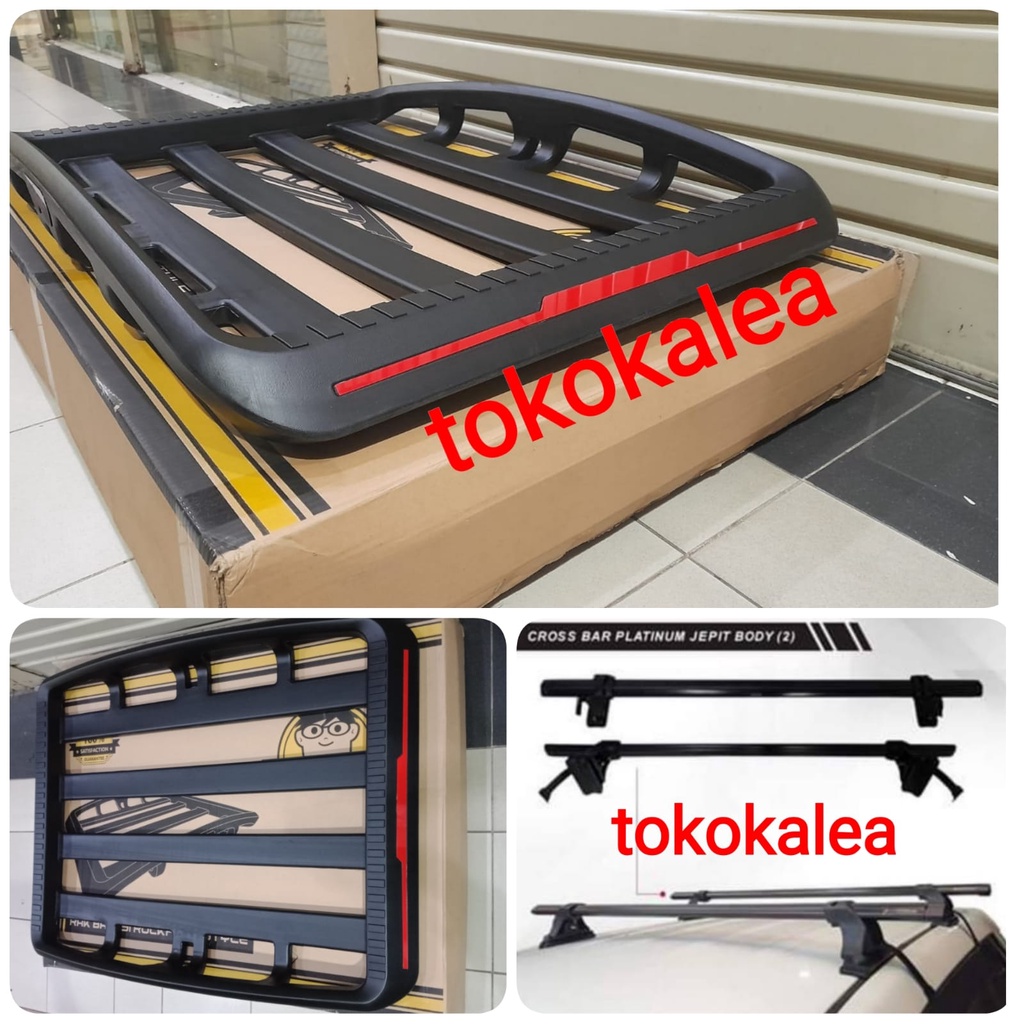 Jual PAKET ROOF RACK BAGASI ROCKFORD+KAKI RAK JEPIT BODY MOBIL PLATINUM ...