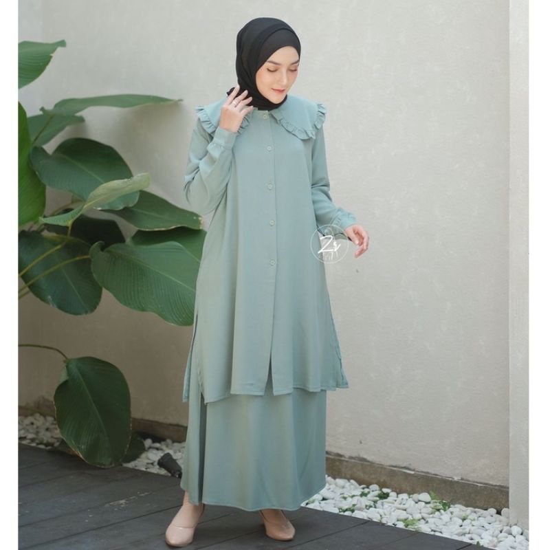 Jual Sabiya Set setelan rok long tunik terbaru one set wanita kondangan ...