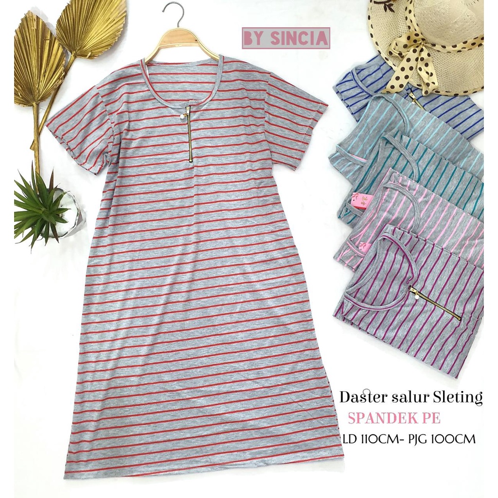 Jual Daster model resleting motif salur/garis-garis bahan spandex merk ...