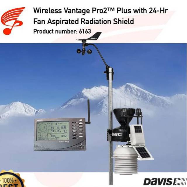 Jual alat Davis 6163 Wireless Vantage Pro2 Plus w/ 24-Hr Fan Weather ...