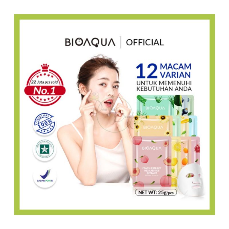 Jual BIOAQUA Sheet Mask 12 Varian/Masker Wajah viral | Shopee Indonesia