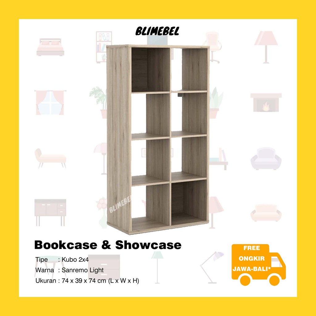 Jual [100% FREE ONGKIR JAWA & BALI*] Bookcase & Showcase Kubo 2x4 ...