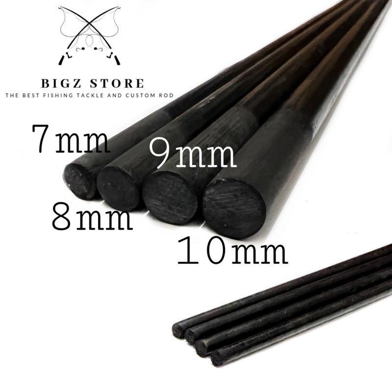 Jual CARBON SOLID BRANDLESS PANJANG 180 CM BUTT 7 8 9 10 11 MM WARNA ...
