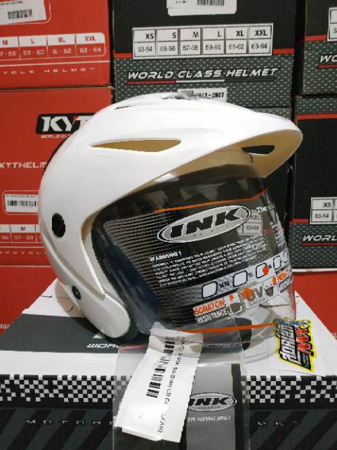 Jual HELM INK CX 22 SOLID WHITE PEARL HELM INK TOPI ORIGINAL HELM INK ...