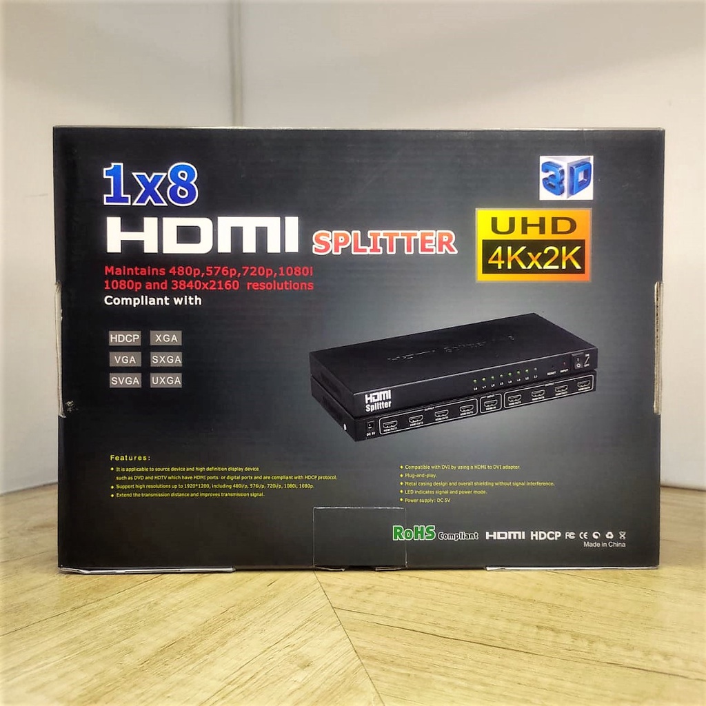 Jual HDMI Splitter 8 Port UHD 4K x 2K | Shopee Indonesia