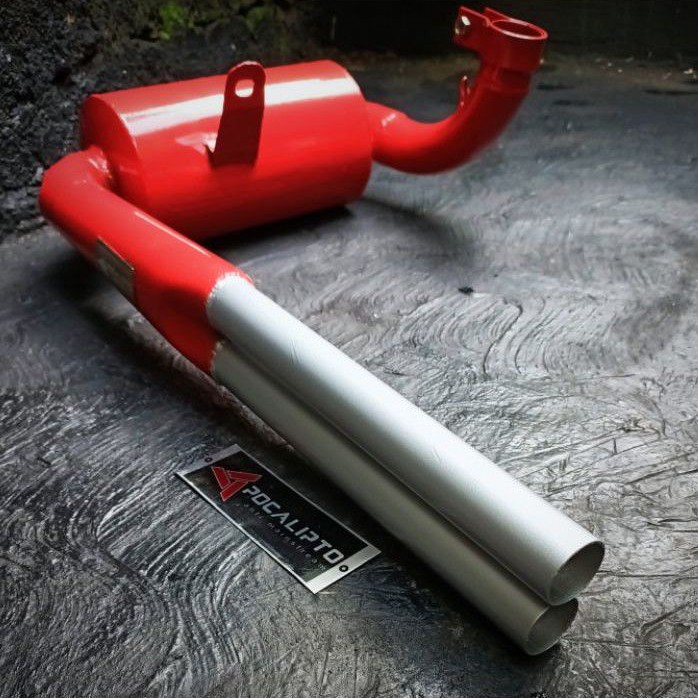 Jual Knalpot vespa custom double silencer model ken cobbing | Shopee ...