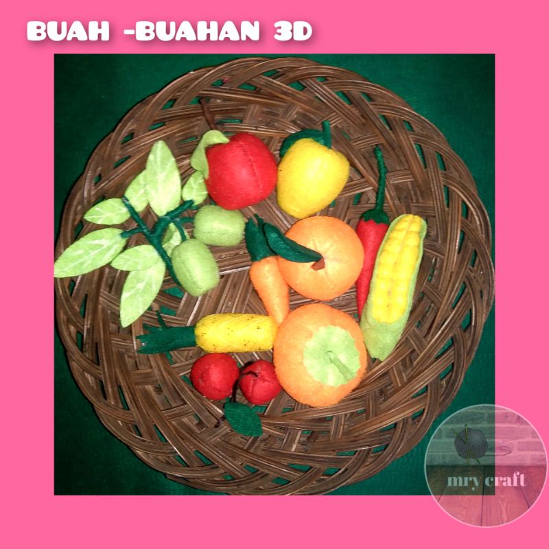 Jual BUAH-BUAHAN FLANEL 3D | Shopee Indonesia