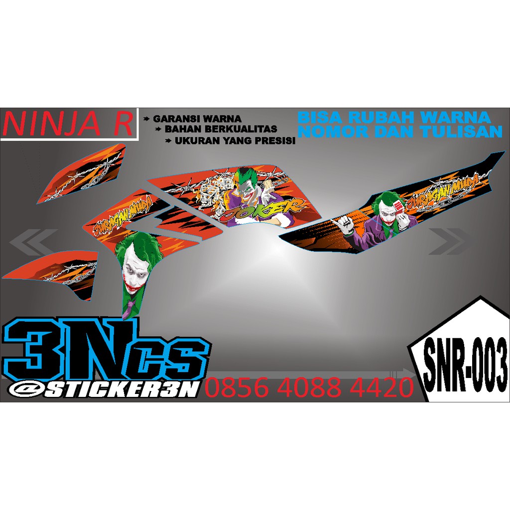 Jual Stripping Ninja R Semi Fullbodi tema Joker, bisa rubah warna dasar ...