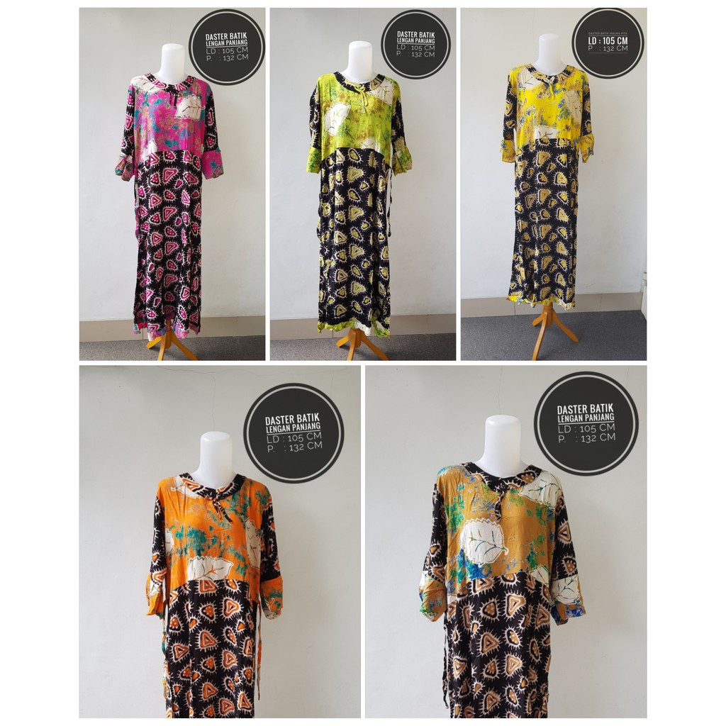 Jual Baju Tidur Batik Baju Daster Batik Lengan Panjang Ibu Ibu Berwarna ...