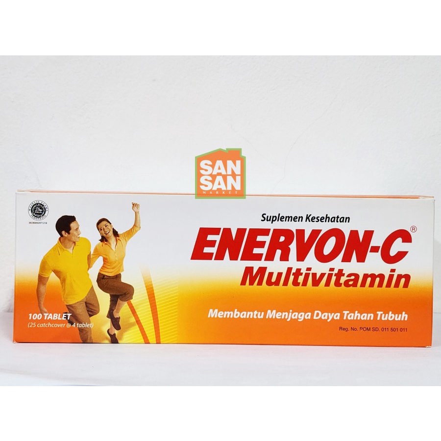 Jual Enervon C Multivitamin Box isi 100 tablet ( 4 x 25 strip ...