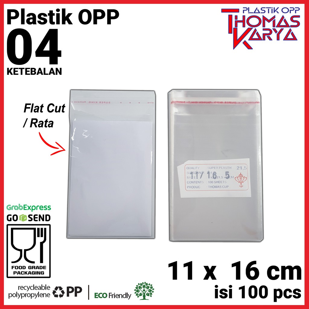 Jual Plastik OPP 11x16 TEBAL Isi 100 Kemasan Kertas A6 Bungkus Roti Manis Bakery Undangan Seal ...