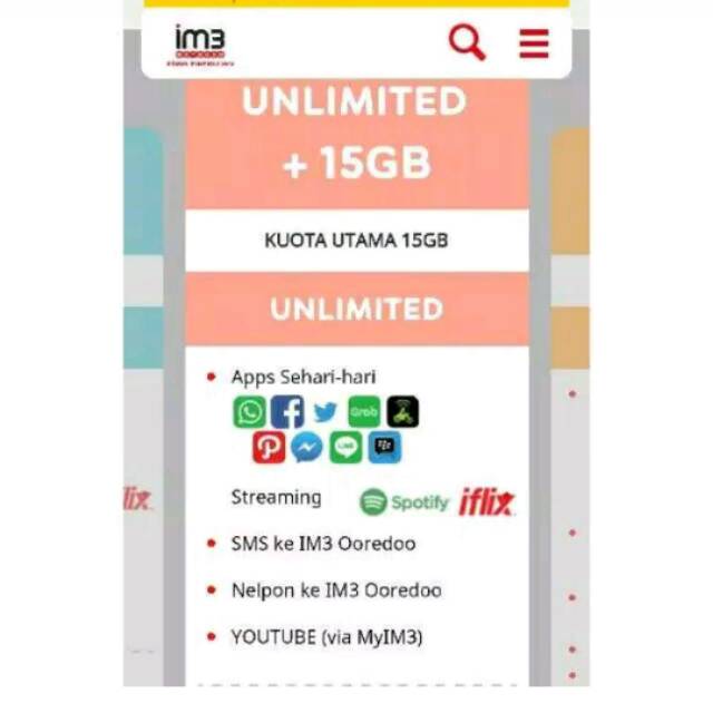 Jual Inject Paket Data Indosat Unlimited 15gb all (2G/3G/4G) 24Jam 30hr ...