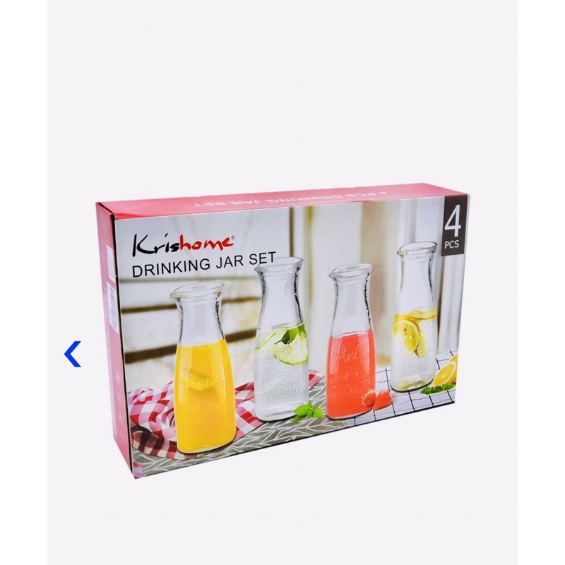 Jual Drinking Jar Set Krishome 500ML - 4 Pcs | Shopee Indonesia