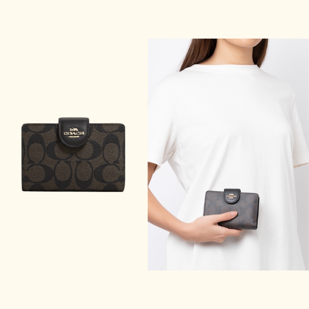 Jual [ORIGINAL 100%] Coach C0082 Medium Corner Zip Wallet in Signature ...