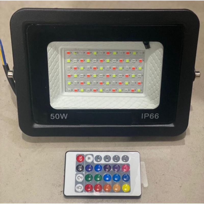 Jual lampu sorot led 100 watt RGB / sorot 50w RGB warna warni lampu tembak warna warni 100w 50w ...