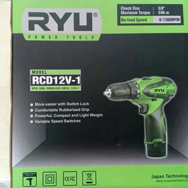 Jual CORDLESS RYU 12V MESIN BOR BATERAI BESI KAYU 10mm RYU | Shopee ...