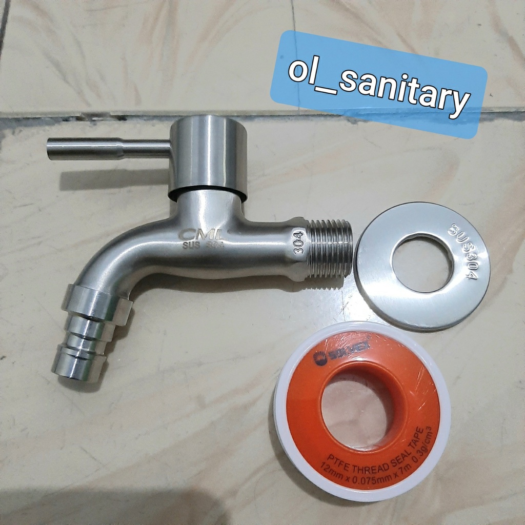 Jual kran air taman stainless steel sus304 keran stainless kran taman ...