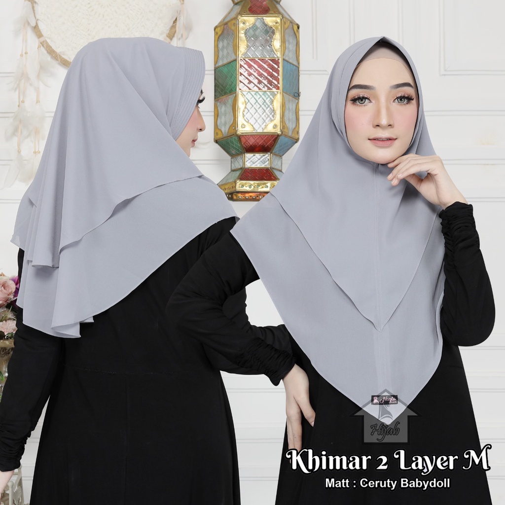 Jual Khimar Syar'i 2Layer Size M Ceruty BabyDoll Kerudung Khimar Ceruty ...