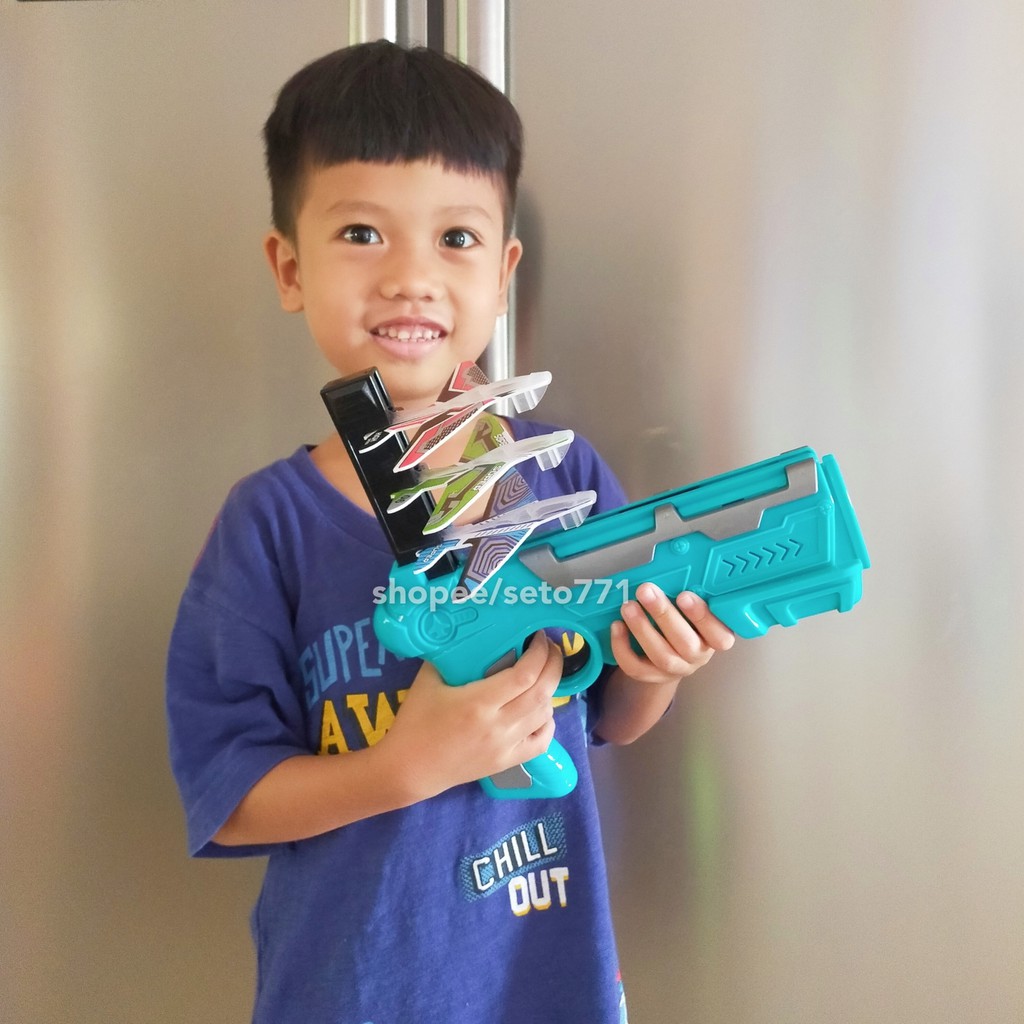 Jual Mainan Pistol Tembakan Pesawat Plane Launcher Continuous Launch ...
