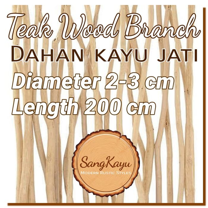Jual SangKayu Teak Wood Branch 200 Dahan Ranting Kayu Jati Macrame ...