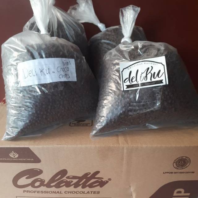 Jual Colatta mini choco chips 1kg repack/ collata mini chco chips 1kg ...