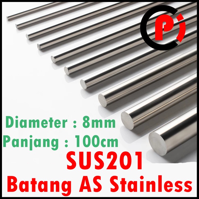 Jual Batang AS STAINLESS SUS 201 SHAFT SMOOTH ROD Round 8mm x 100cm ...
