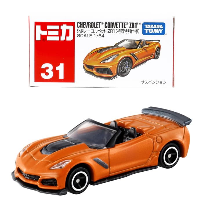 Jual Tomica Reg 31 Chevrolet Corvette ZR1 Orange Atap terbuka Diecast ...