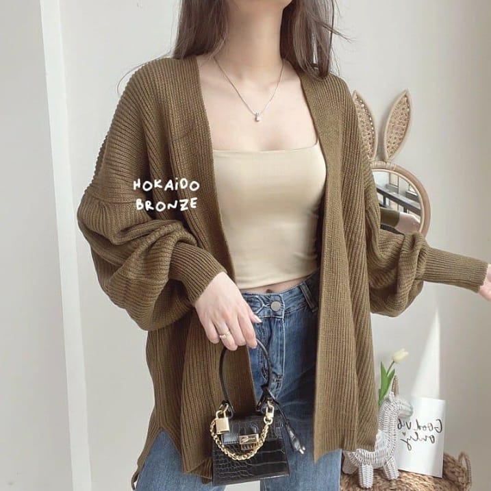 Jual CARDIGAN RAJUT HOKAIDO OVERSIZE OUTER KNIT KOREA TANGAN BALON | Shopee Indonesia