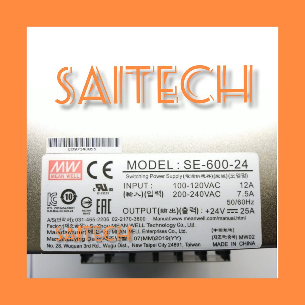 Jual POWER SUPPLY MEAN WELL SE-600-24 SE 600 24 SE60024 RSP-600-24 ...