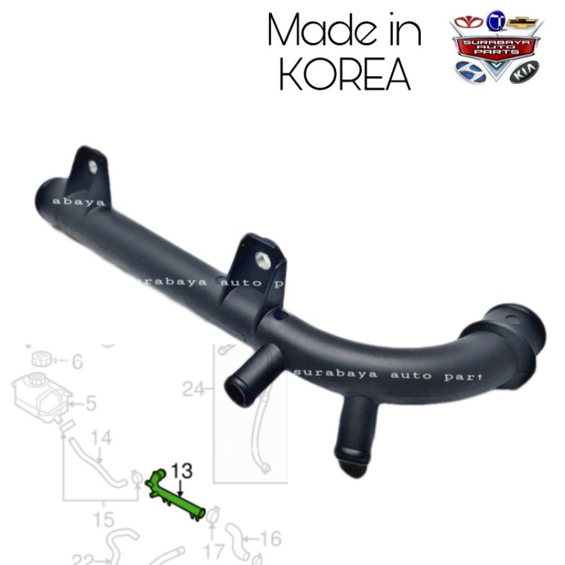 Jual Pipa Pipe Water Pump Bypass Air Radiator Chevrolet Aveo Kalos Lova ...