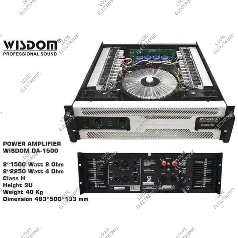 Jual Power Amplifier WISDOM DA1500 DA 1500 DA-1500 ORIGINAL | Shopee ...