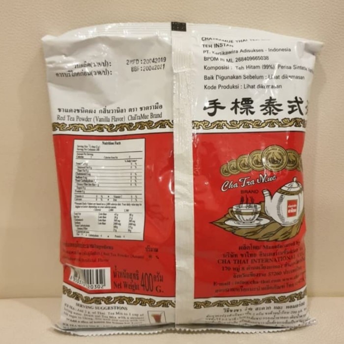 Jual kemasan-teh- thai tea chatramue no.1/teh thailand 400gr -teh ...