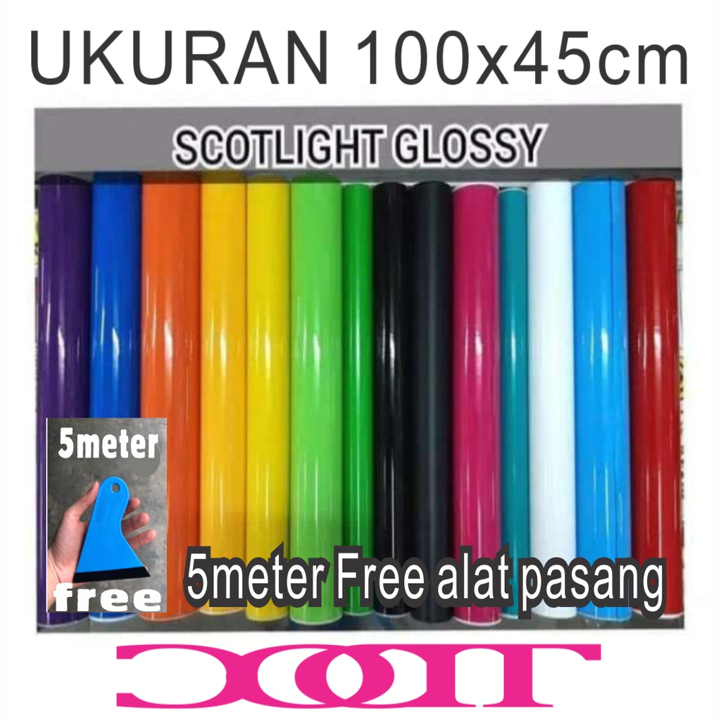 Jual Sticker Skotlet Glossy Lebar 45cm dan Panjang 100cm Sticker Motor ...