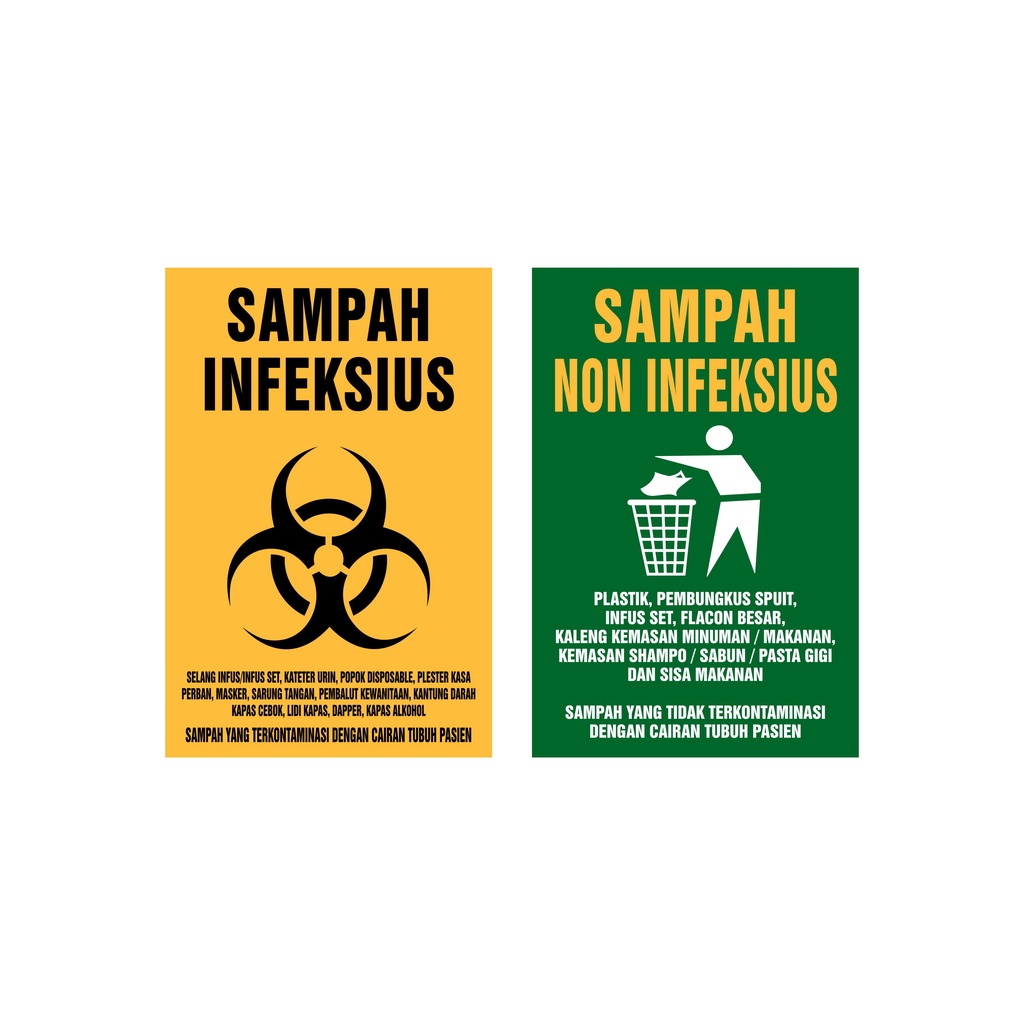 Jual Stiker Label Tong Sampah Medis Infeksius - Non Infeksius 10x15cm ...