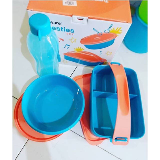 Jual Tupperware completed /set bekal (botol tempat sayur dan tepak nasi ...