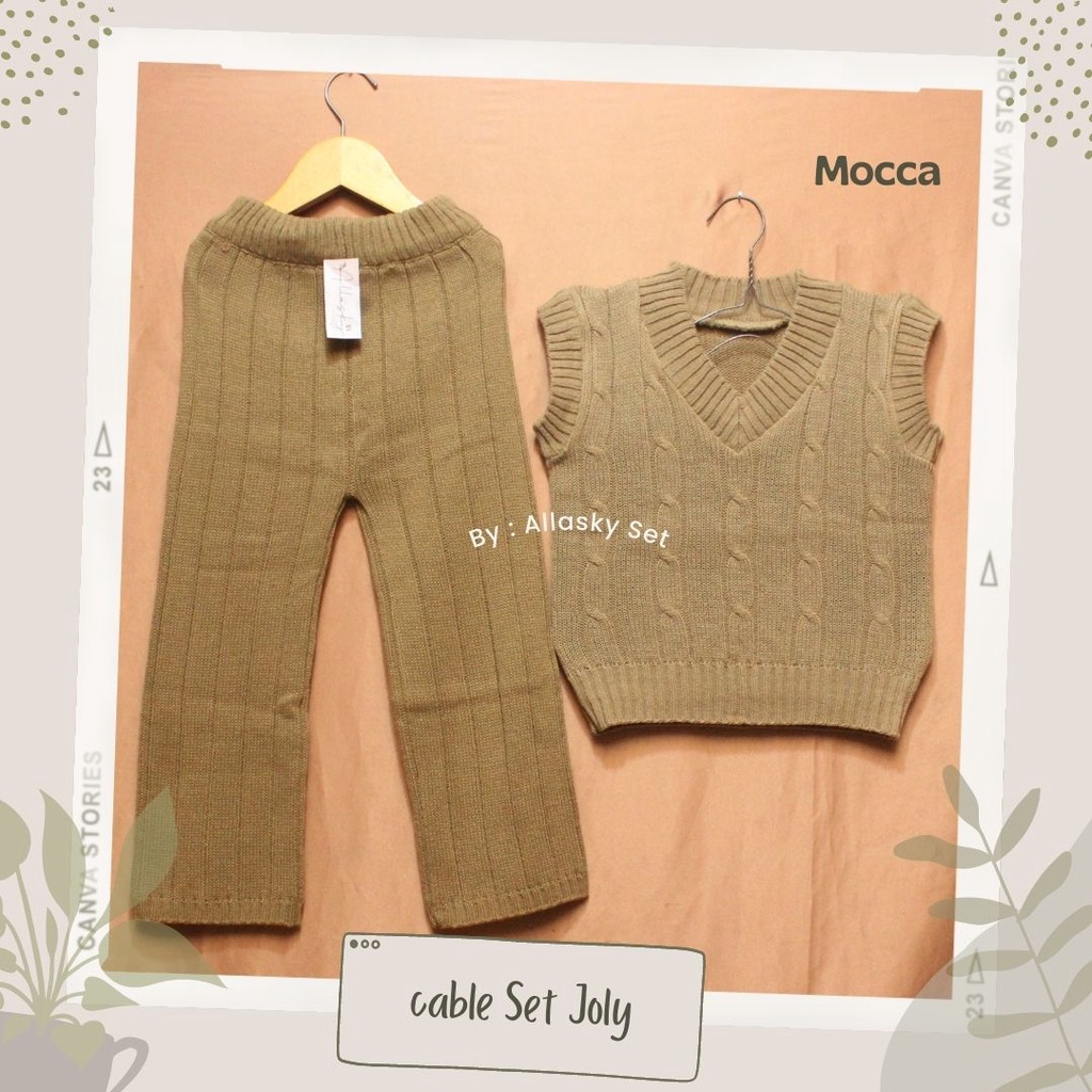 Jual PROMO Setelan Rompi Vest Cable Rajut Dan Celana Kulot Rajut Anak ...