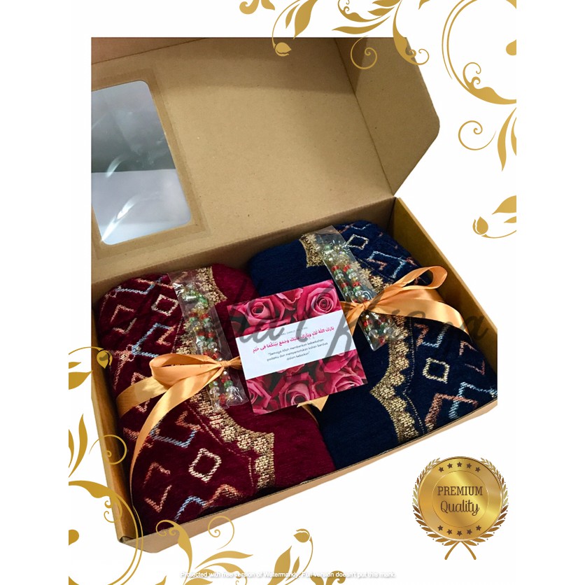 Jual Paket Kado Pernikahan Pengantin Premium Sajadah Couple Turki Tebal ...