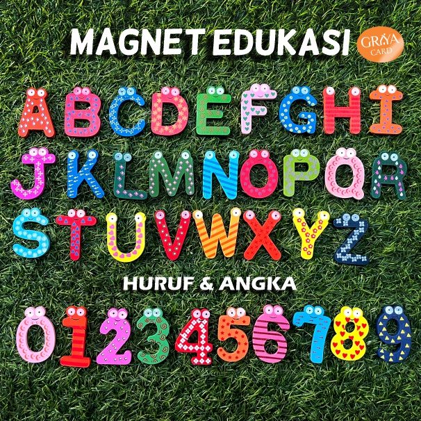 Jual KAYU MAGNET EDUKASI HURUF & ANGKA BESAR | MAINAN EDUKATIF tempelan ...