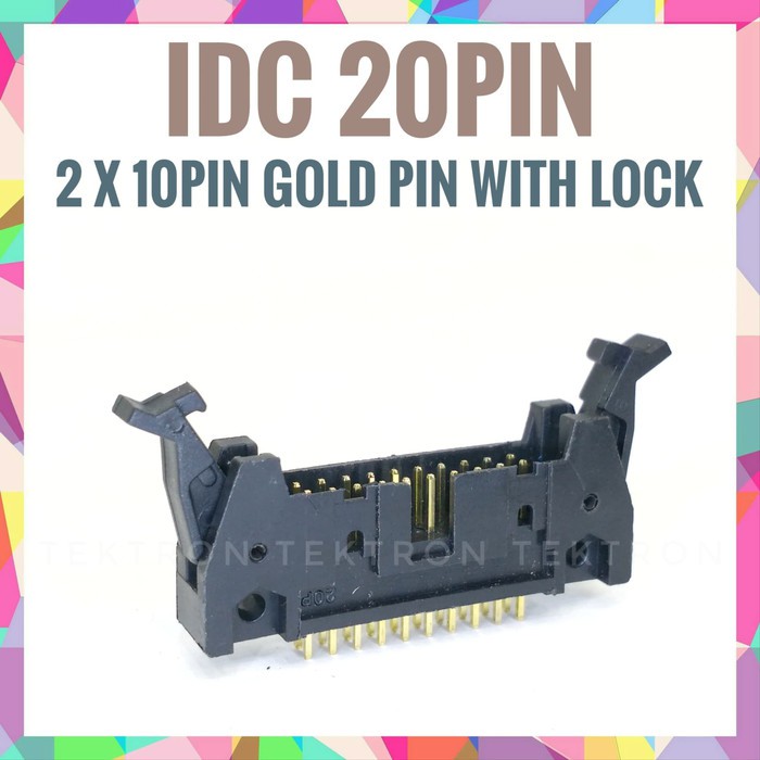 Jual IDC Gold Plated connector 20pin male with lock 20p konektor ...