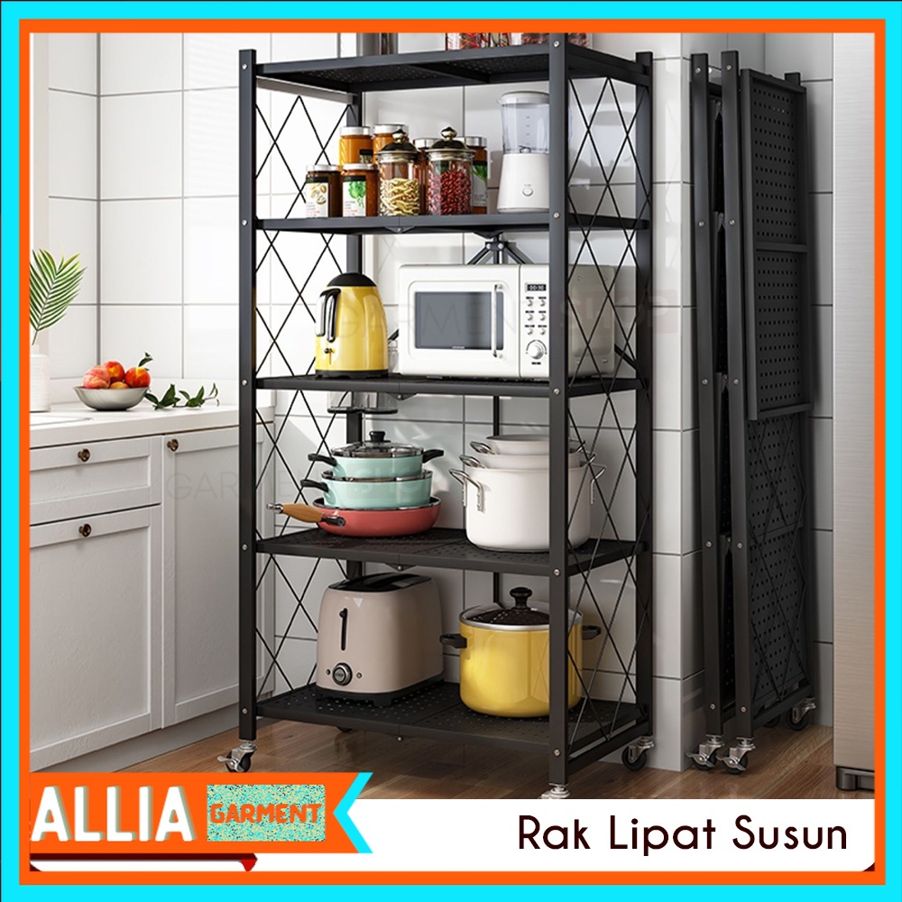 Jual Rak Dapur Multifungsi Lipat 5 Susun Tanpa Instalasi Mur Baut ...