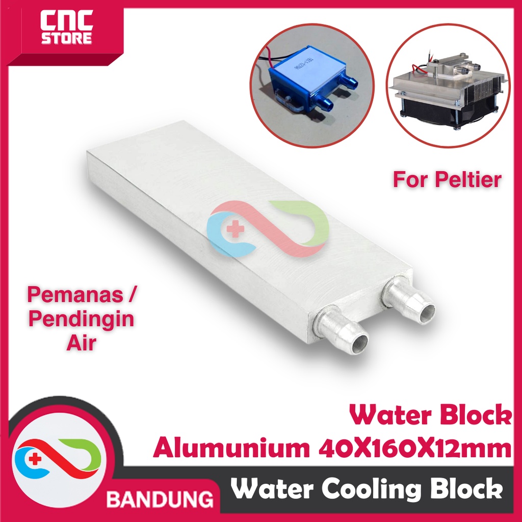 Jual WATER BLOCK ALUMINIUM WATERBLOCK FOR PELTIER 40 160 12 MM COOLING ...