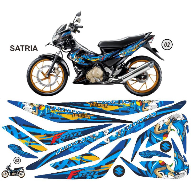 Jual stiker motor satria fu barong / striping variasi fu barong / fu ...