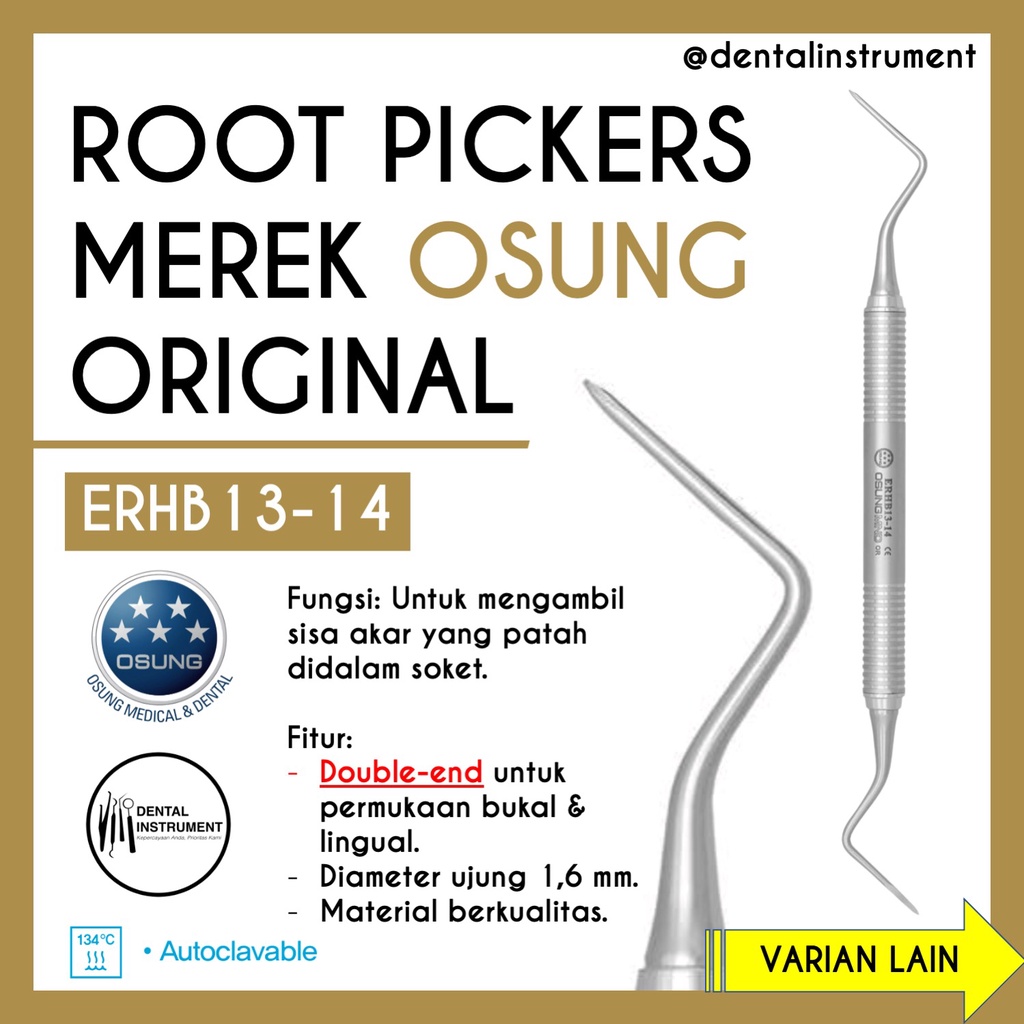 Jual Dental Root Tip Picker Elevator Bein / Pencabut Sisa Akar Gigi ...
