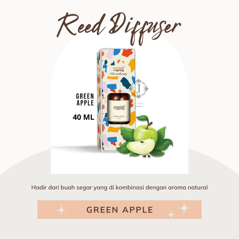 Jual Summerspring Reed Diffuser Aroma GREEN APPLE 40 ml - Pengharum ...
