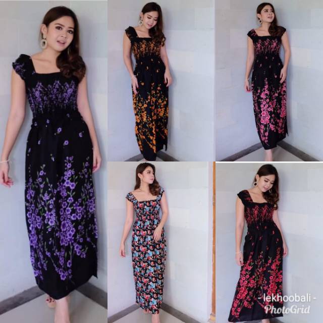 Jual PROMO ACAK - Daster Longdress Panjang Kerut Bali Motif | Shopee ...