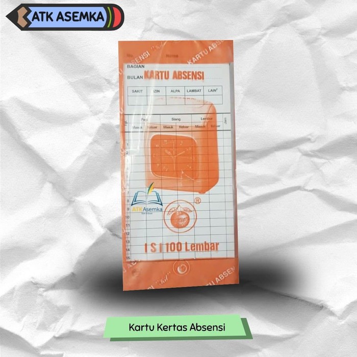 Jual Kartu Absen APEL JERUK / Kartu Kertas Absensi / Kartu Absen Amano ...